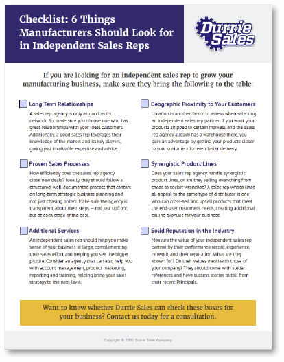Checklist: 6 Things Manufacturers Look for in Independent Sales Reps